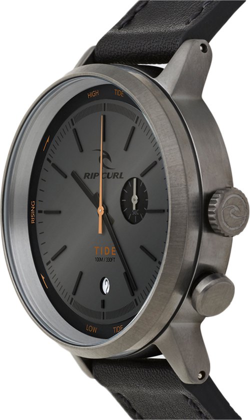 Rip Curl Drake Getijde Wijzerplaat Leren Horloge - Zwart | bol