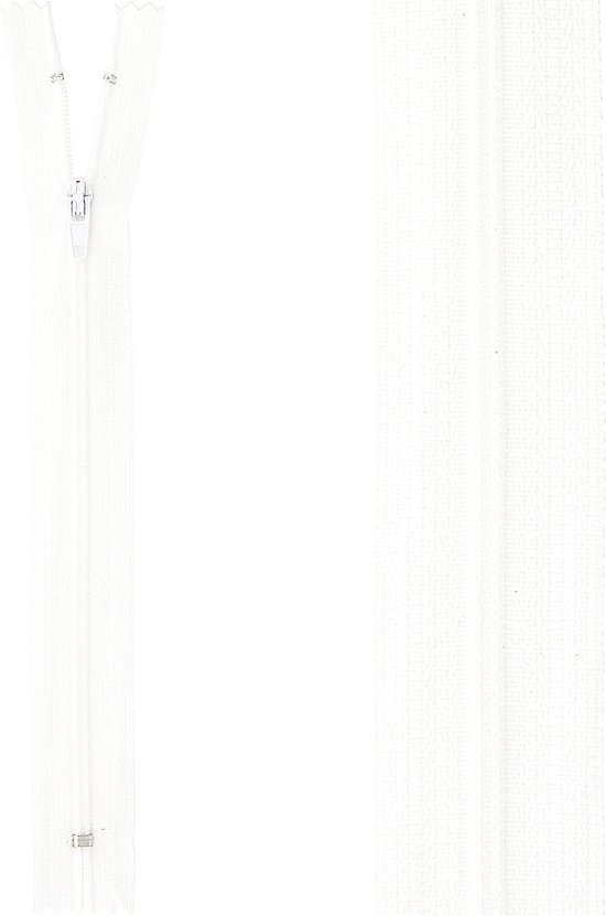 Fijne rits polyester wit 55cm - niet-deelbaar stevige rits | bol