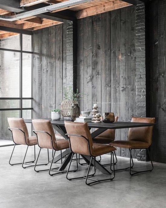 DTP Home Dining table Curves rectangular BLACK,78x210x100 cm, recycled ...