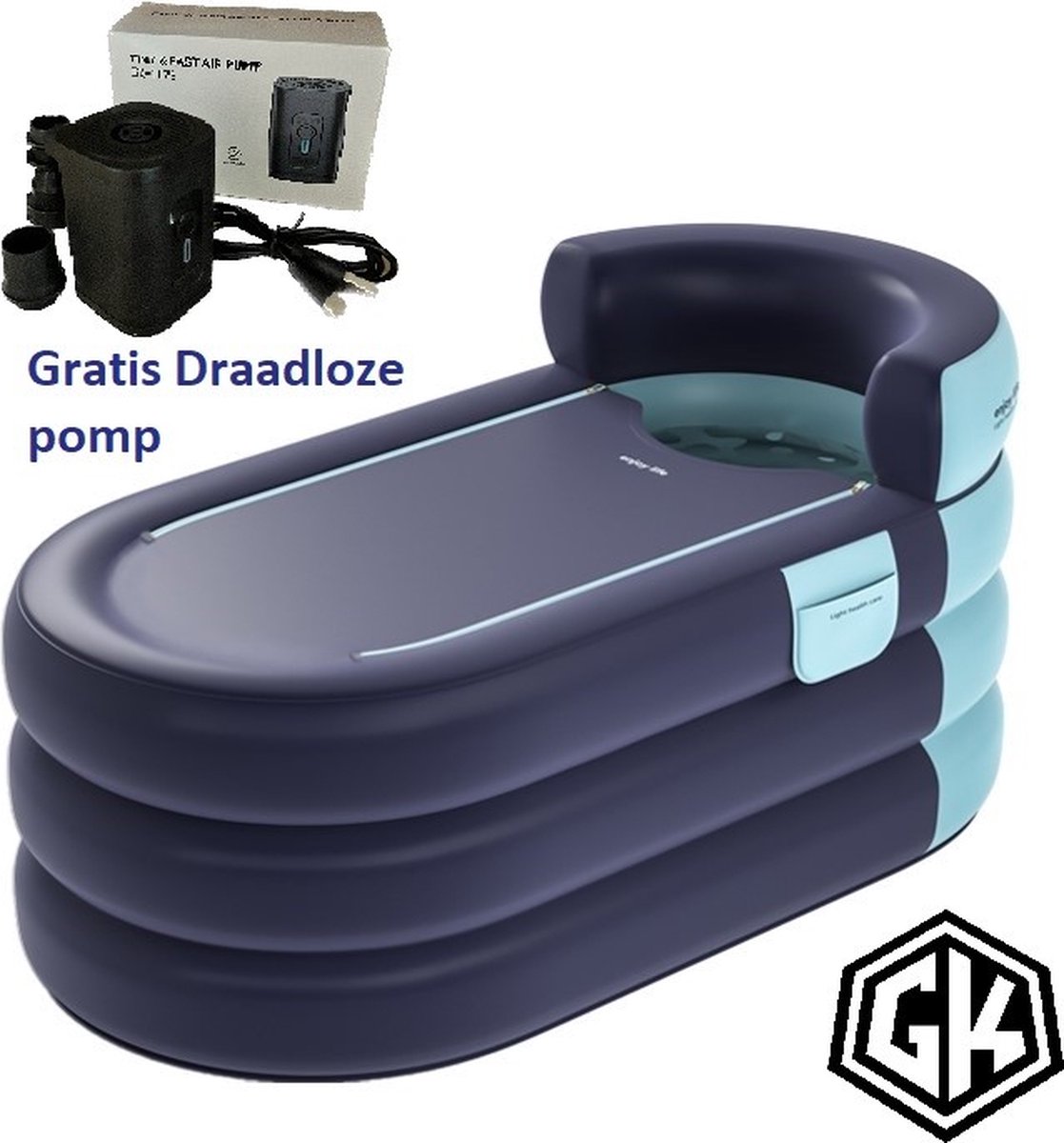 Opblaasbaar bad - Blauw Ligbad - Zitbad Volwassenen - Ijsbad - Badkuip - Opblaasbad -... | bol.com
