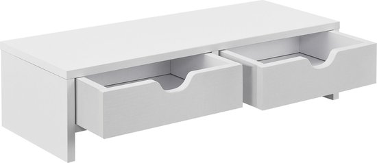 Monitorstandaard verhoger Mänttä met 2 lades wit | bol.com