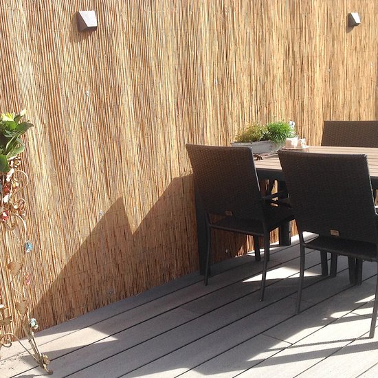 Riet mat 600 x 160 - extra dik op rol 600 x 160cm - naturel - budget ...