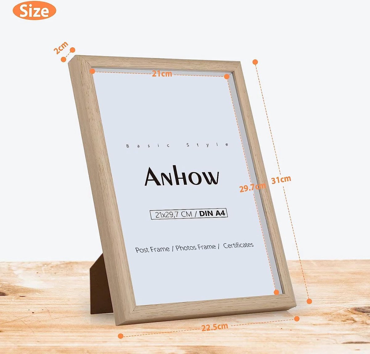 Fotolijst van 3 DIN A4, fotolijst 20 x 30 cm met transparante acrylplaat - eiken wit... | bol.com