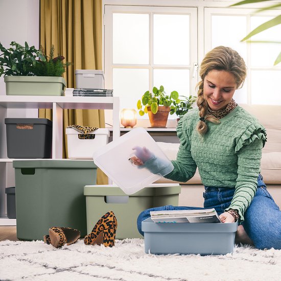 Sunware - Sigma home opbergbox 24L groen - Set van 4 | bol