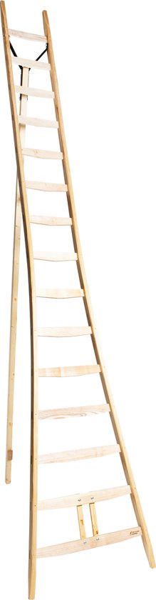 Driepootladder - 15 treden/sporten - Stahoogte 388 cm - Houten ladder | bol