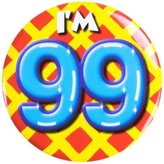 Button 99 Jaar - Button met speld (55mm) - Leeftijd badge - 99 Jaar ...