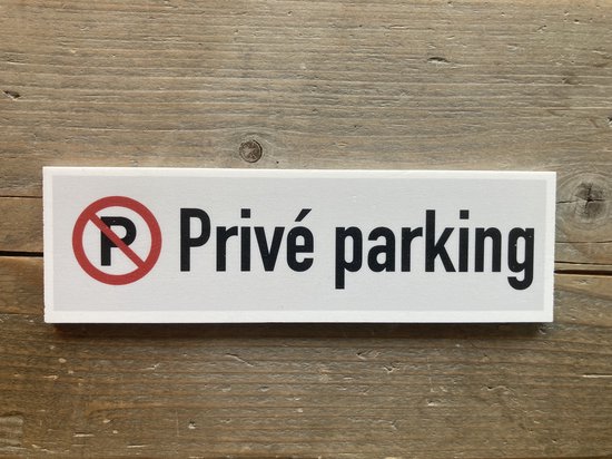 Bord privé parking - wit - 20x6cm | bol.com