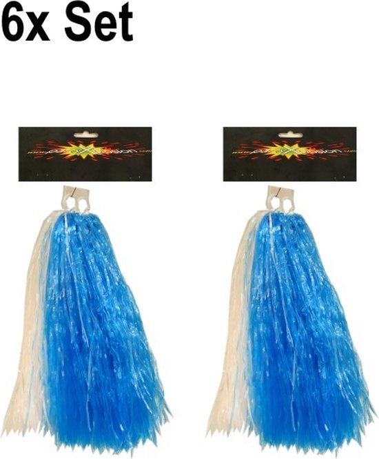 6x Cheerball ringgreep set Blauw/Wit - Themaparty - Themafeest sport ...