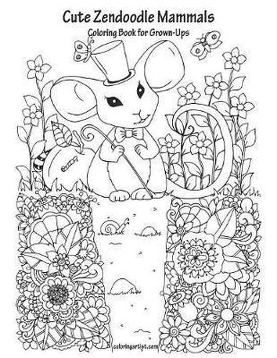 Cute Zendoodle Mammals- Cute Zendoodle Mammals Coloring Book for Grown ...