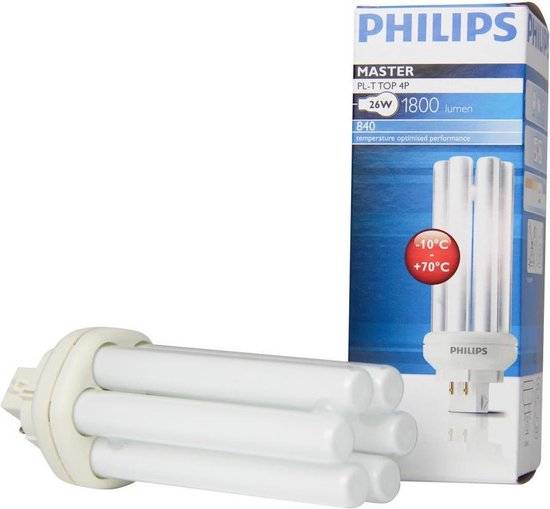 Philips MASTER PL-T Top 26W - 840 Koel Wit | 4 Pin | bol.com