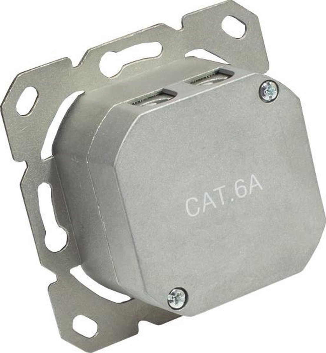 Premium CAT6a Gigabit netwerk inbouw wandcontactdoos met 2 RJ45 poorten ...