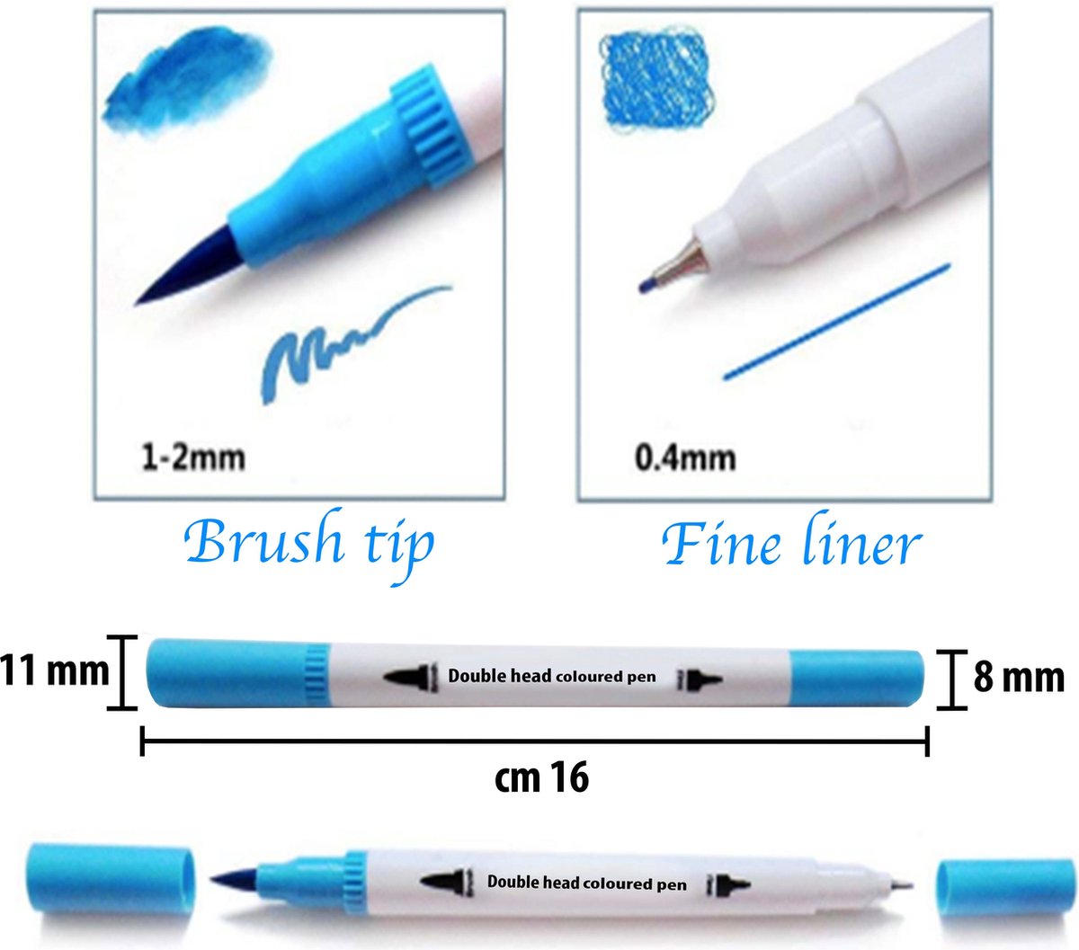 Brushpennen - 36 stuks - Brushpen - Dubbel tip penseelstift ...