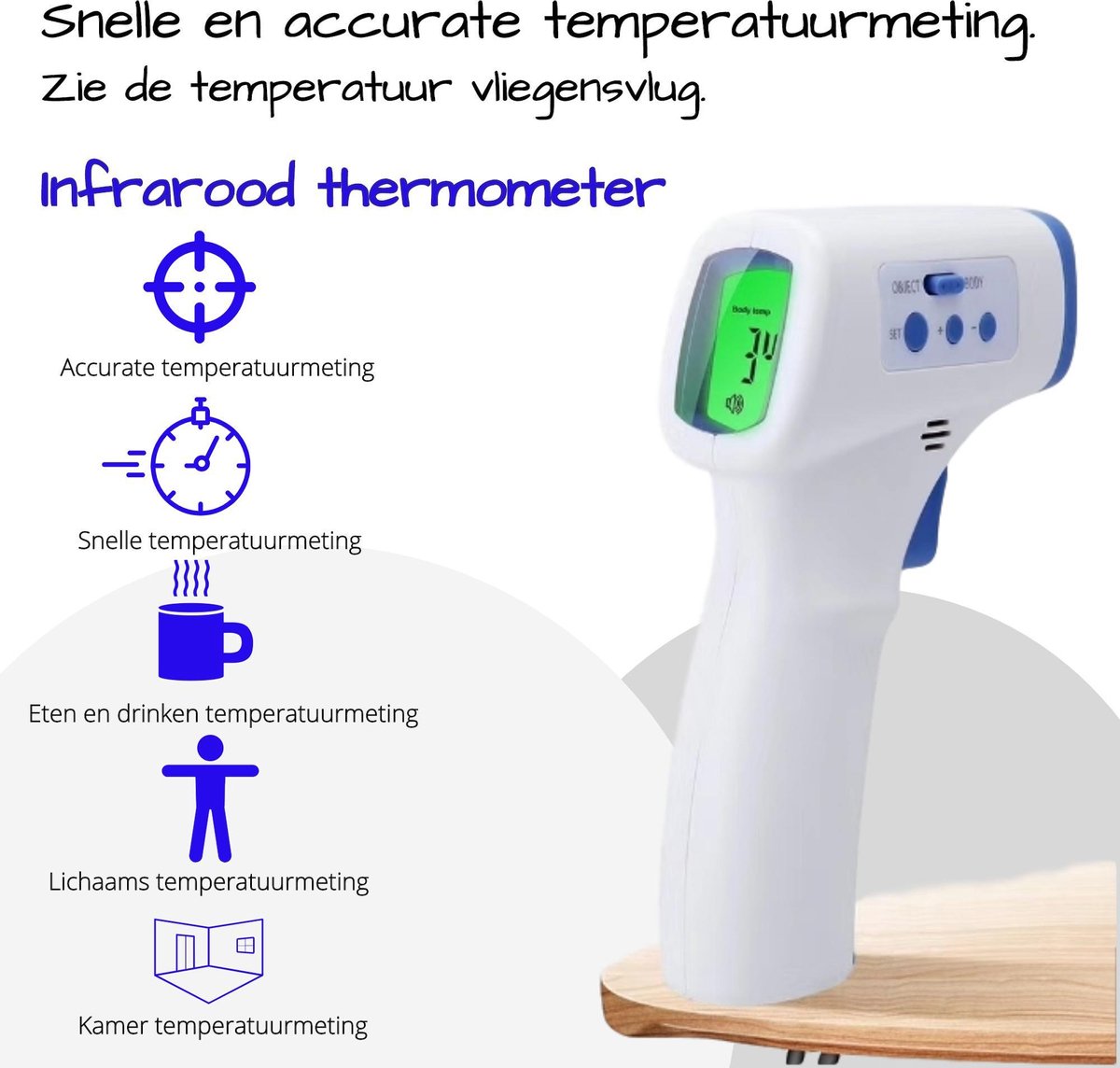 Koortsthermometer Infrarood Thermometer Lichaam | bol.com