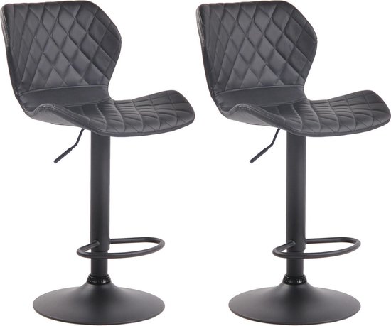 CLP Cork Set van 2 barkrukken - Kunstleer zwart zwart | bol