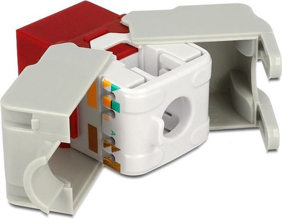UTP CAT6 Gigabit Keystone module RJ45 - LSA / rood | bol.com