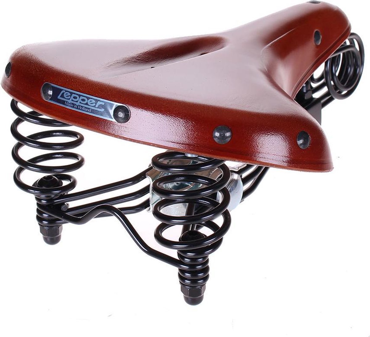 Lepper Drieveer 90 Fietszadel - Leer - Heren - Honing Bruin | bol.com