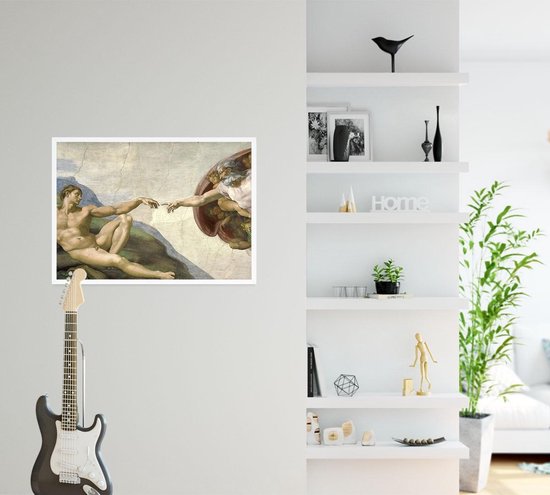 Schepping van Adam, Michelangelo Buonarroti - Foto op Forex - 80 x 60 ...