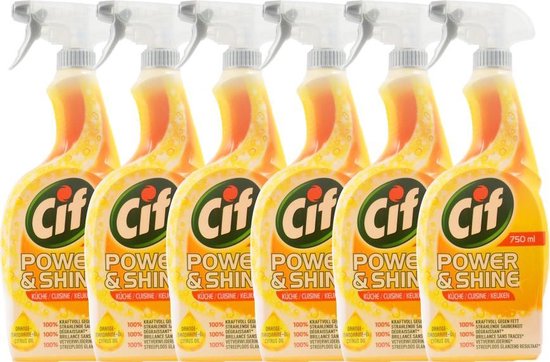 Cif Power & Shine Spray Keuken - Orange - 6 x 750 ml ...