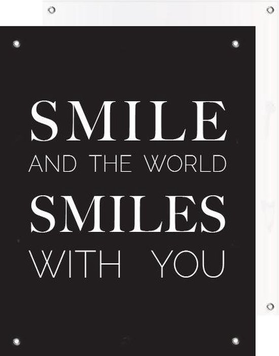 Tuinposter | Tekst - Quote Lach (Black) | 40 x 50 cm | PosterGuru | bol