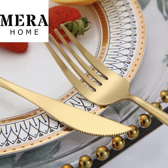 MERA - Goud Bestek - 4 delig - Goud - Bestek - Bestekset - Design ...