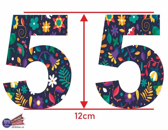 Nummer 5. stickers set van 2 stuks | bol.com