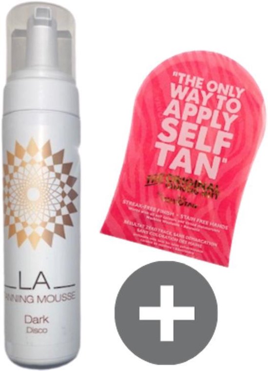 LA Tanning Self Tan Mousse - Dark incl. applicatie handschoen | bol