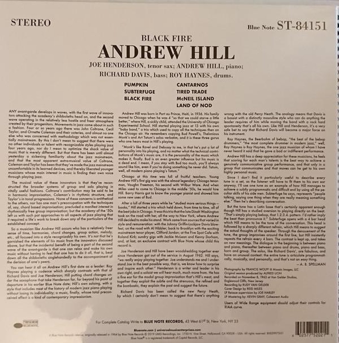 Andrew Hill - Black Fire (LP) (Tone Poet), Andrew Hill | Muziek | bol.com