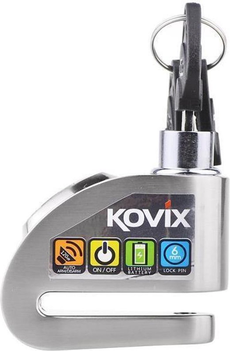 Kovix KD6 Motor Scooter E-Bike Remschijf Slot met 120db Alarm Grijs ...