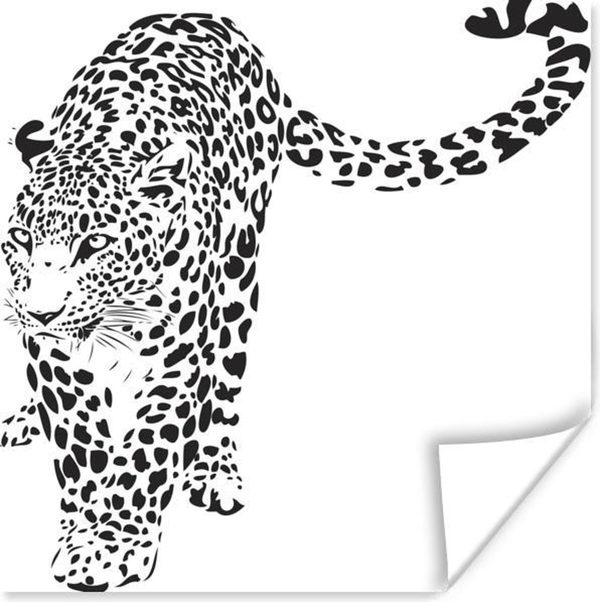 Une illustration d'un poster léopard rampant 150x150 cm - Tirage photo ...