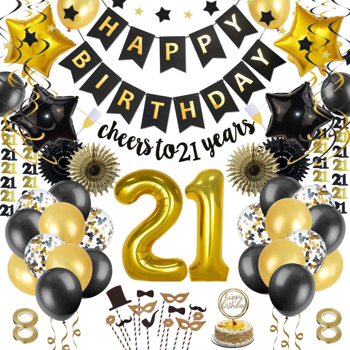 bol.com | Partizzle® 21 Jaar Verjaardag Decoratie Versiering - Happy ... bol.com | Partizzle® 21 Jaar Verjaardag Decoratie Versiering - Happy ...