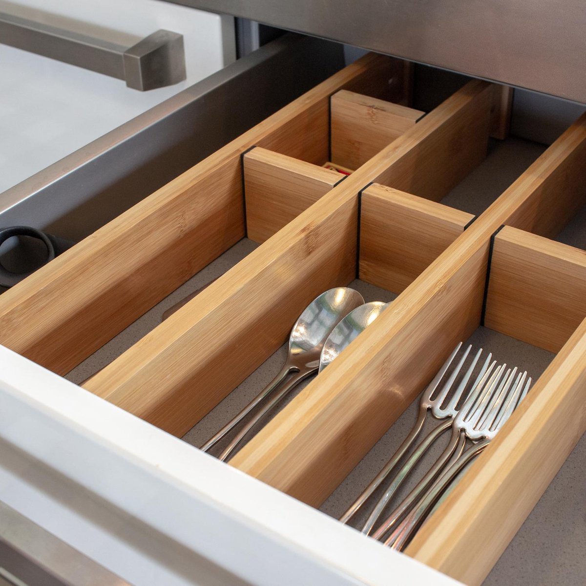 Verstelbare Lade-organizer met 4 Grote Verdelers en 4 Kleine Verdelers ...