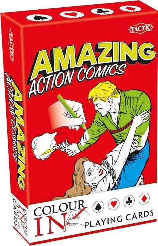 Colour-In Speelkaarten | Amazing Action Comics | Stok Kaarten Zelf ...