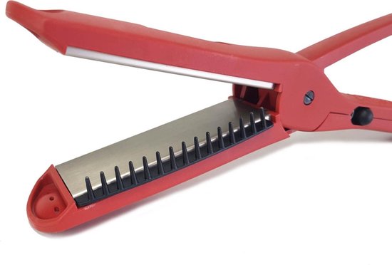 Rode Stijltang - euro stil - met kam opzetstukjes - fer à lisser rouge ...