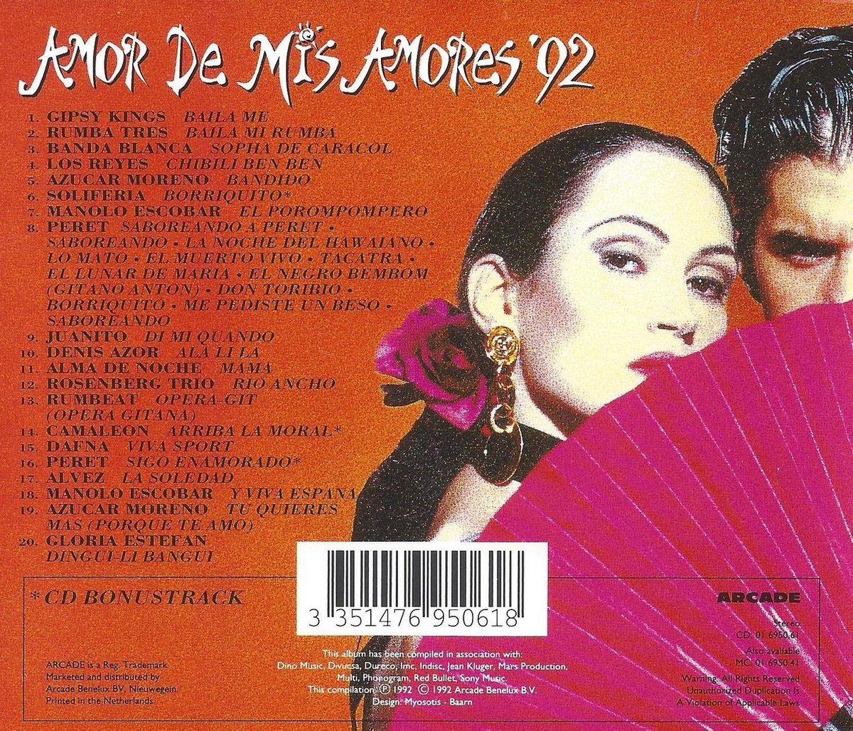 Amor de mis amores "92, Gipsy Kings, Rumbra Tres, Los Reyes, Peret ...
