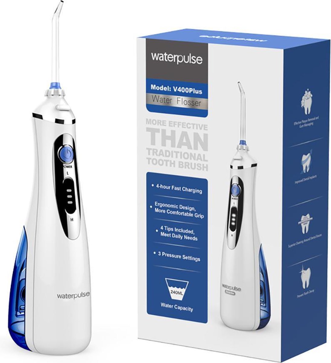 Waterpulse V400 Plus - Waterflosser - Flosapparaat | bol.com