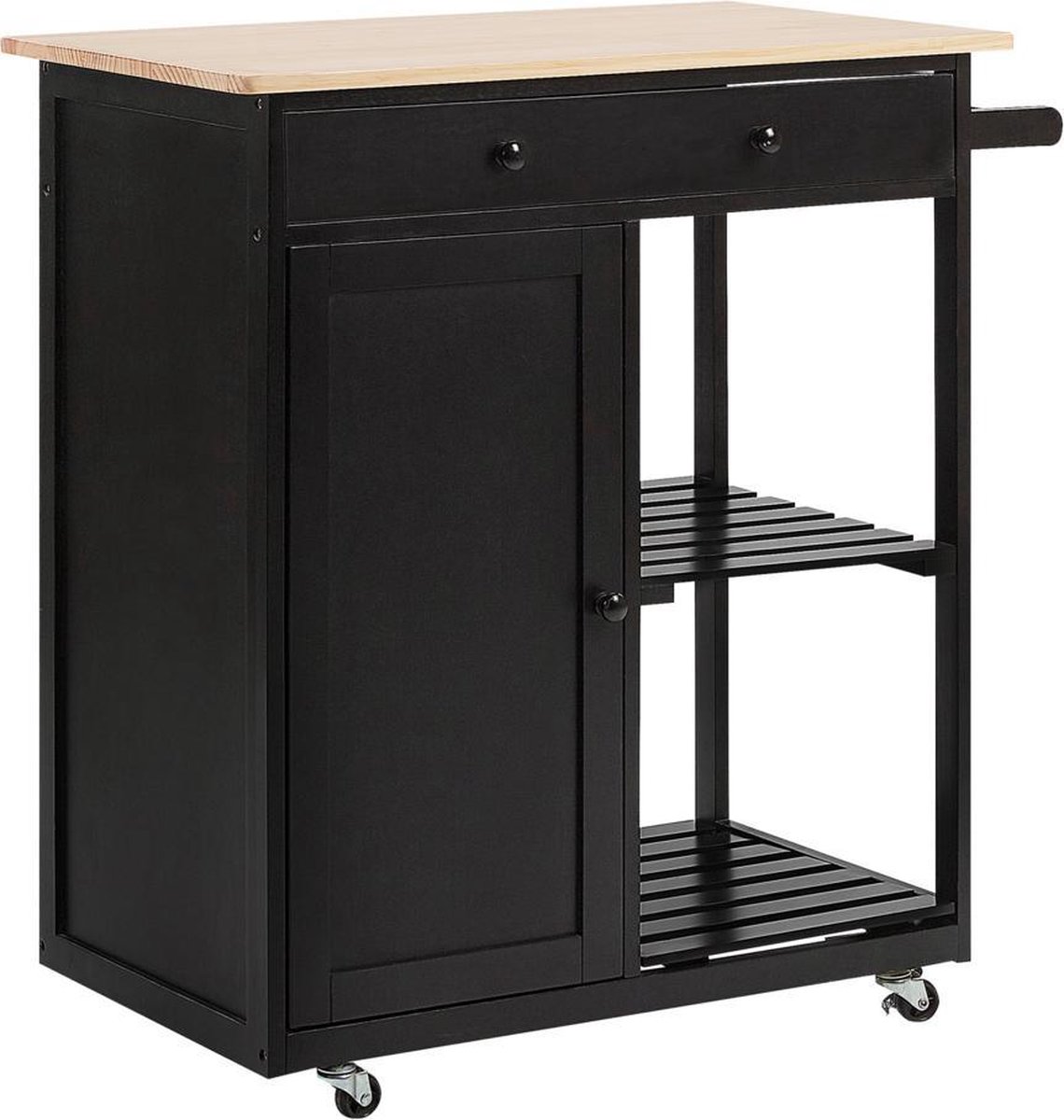 bol.com | Beliani TRAPANI - Keukentrolley - zwart - MDF