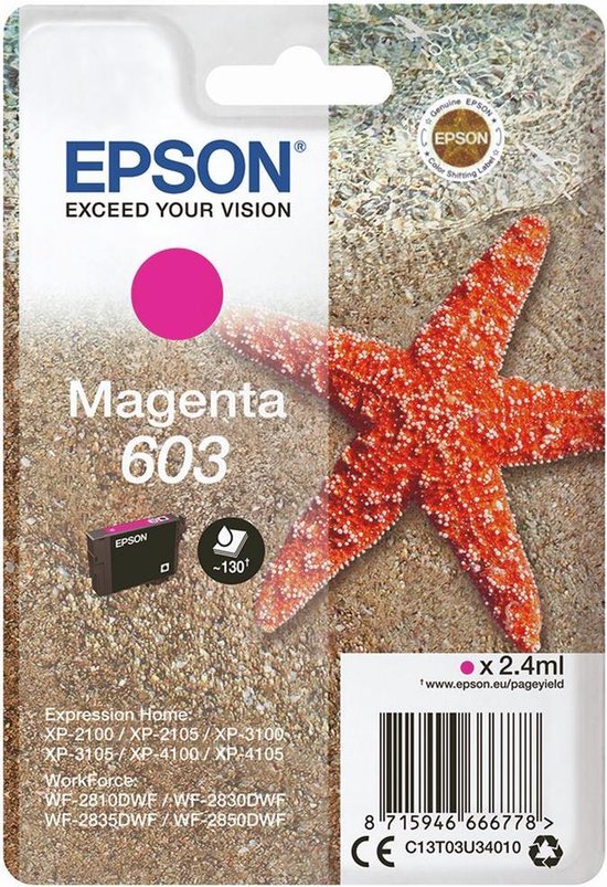 Epson 603 - Inktcartridge - Magenta | bol Epson 603 - Inktcartridge - Magenta | bol