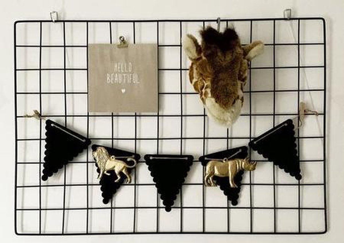 Wandrek Metaal, Fotorek, Memobord, Wandrek Foto's 80x50 cm Zwart | bol