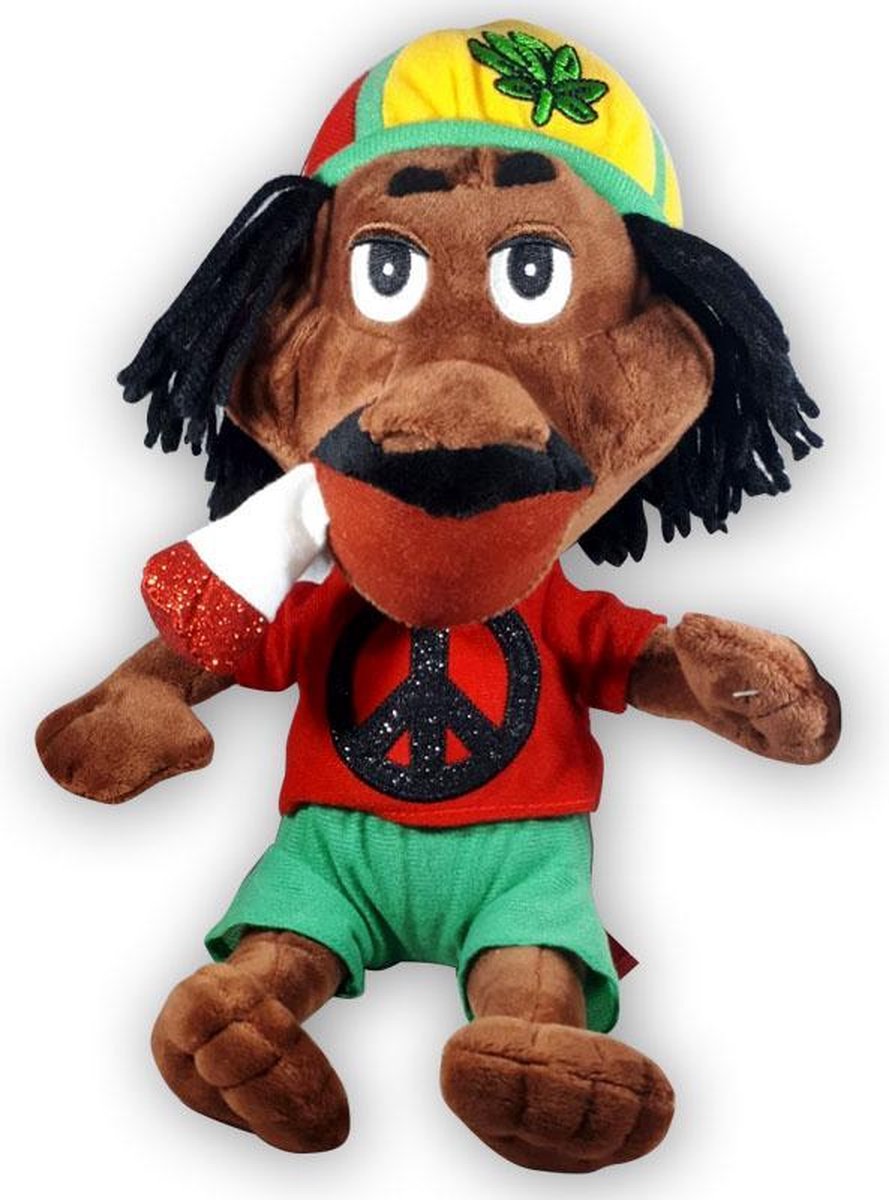 Pluche Rasta man Jamaica Rood Knuffel 30 cm / Marihuana / Wiet / Blow ...