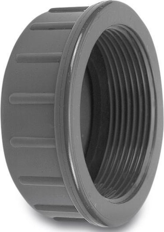 VDL Eindkap PVC-U 2 1/2" binnendraad 10bar grijs type vlak | bol