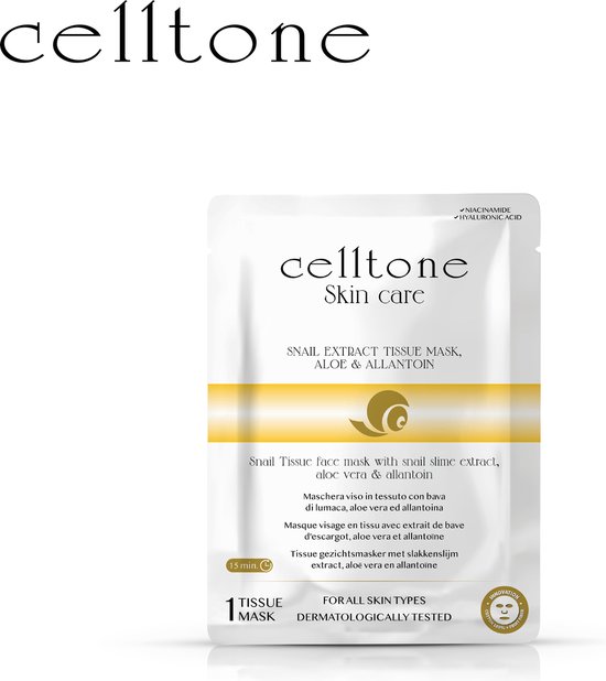 Celltone slakkenslijm sheetmask, gezichtsmasker voor een stralende huid ...
