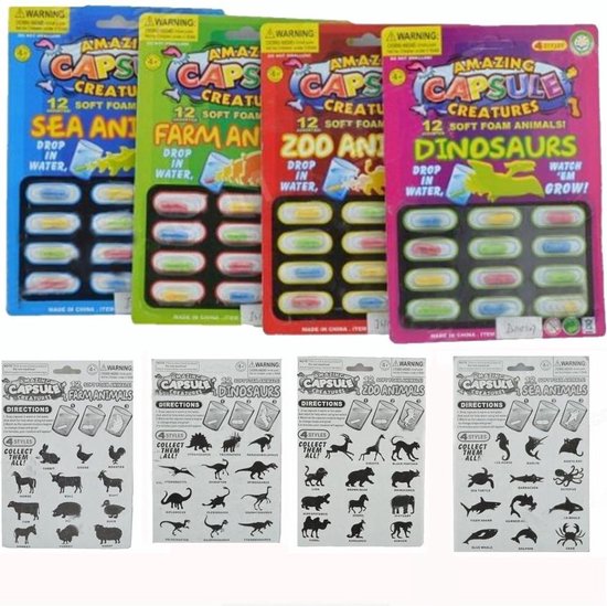 Dinosaurus Vissen Boerderij Dieren groei magic grow capsule 3 sets 36 ...