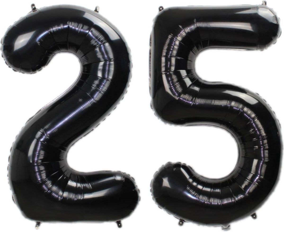 Folie Ballon Cijfer 25 Jaar Zwart 86Cm Verjaardag Folieballon Met ...