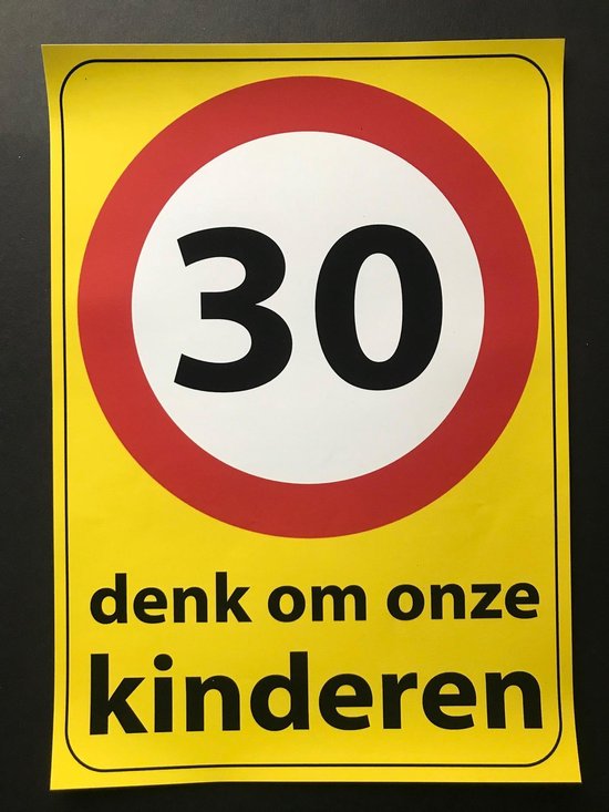 30 KM Denk om onze kinderen, klikostickers, container stickers, 30 KM ...