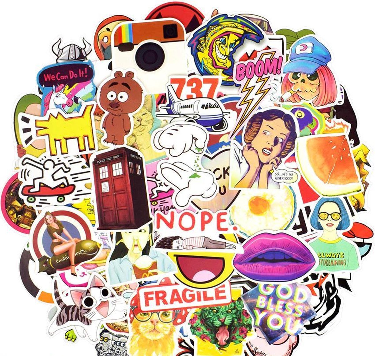 Winkrs - 100 Leuke Cartoon Stickermix - Stickers voor Laptops, Koffers ...