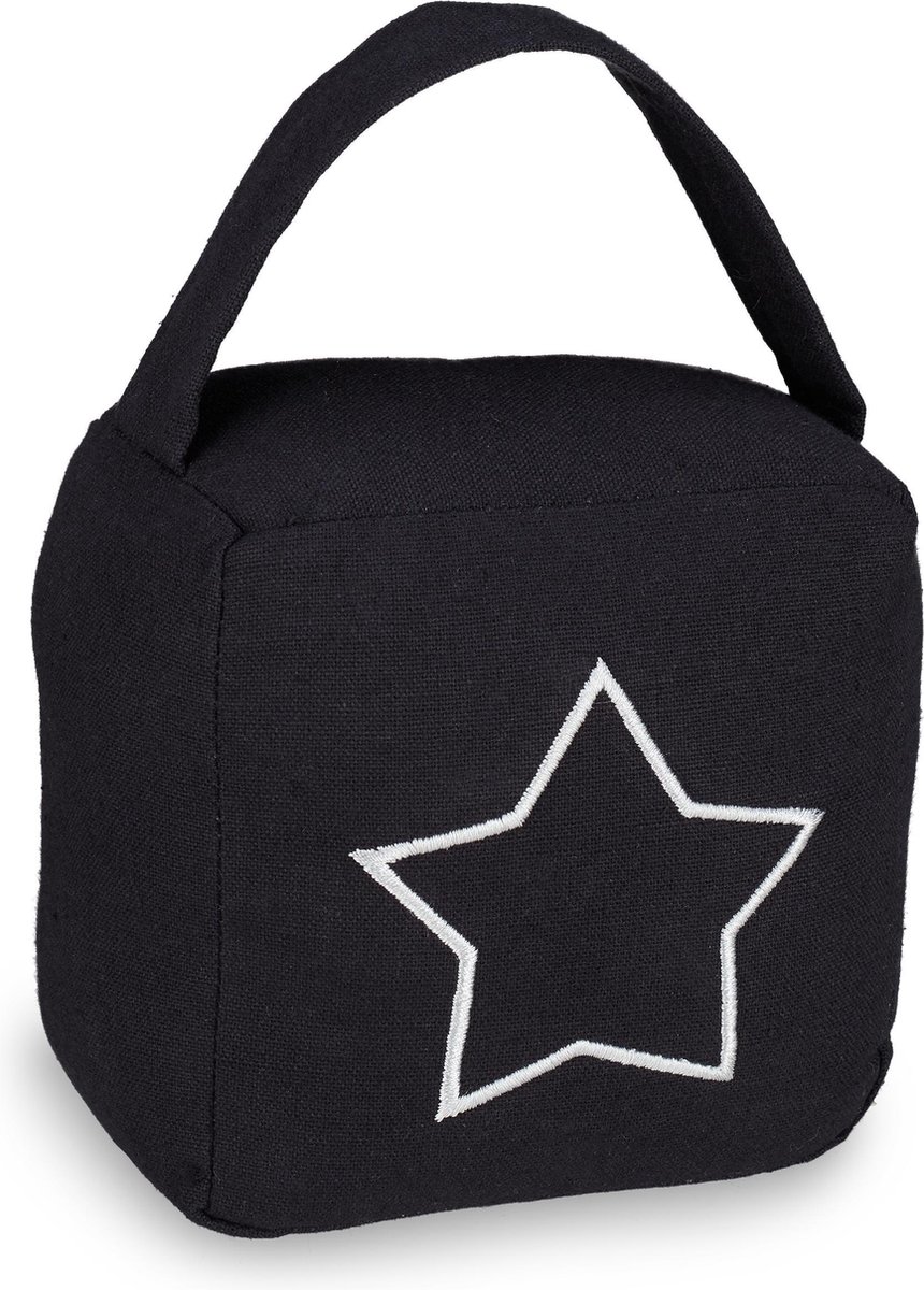 Relaxdays deurstopper zak - deurstop met ster - handgreep - vintage ...