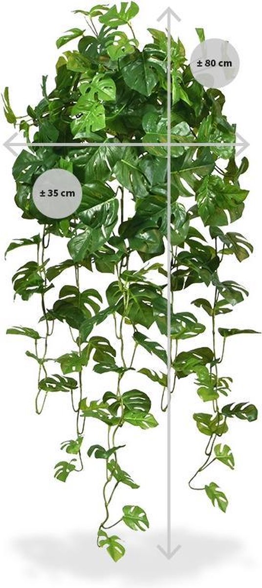 Monstera kunst hangplant 80cm - groen | bol.com