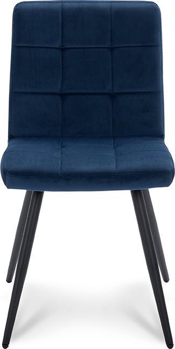 Happy Chairs - Eetkamerstoel Santiago - Velvet Blauw | bol.com