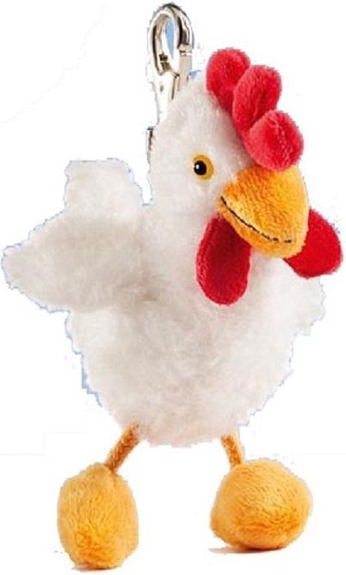Set van 4x stuks pluche mini kip knuffel sleutelhanger 12 cm - Pluche ...