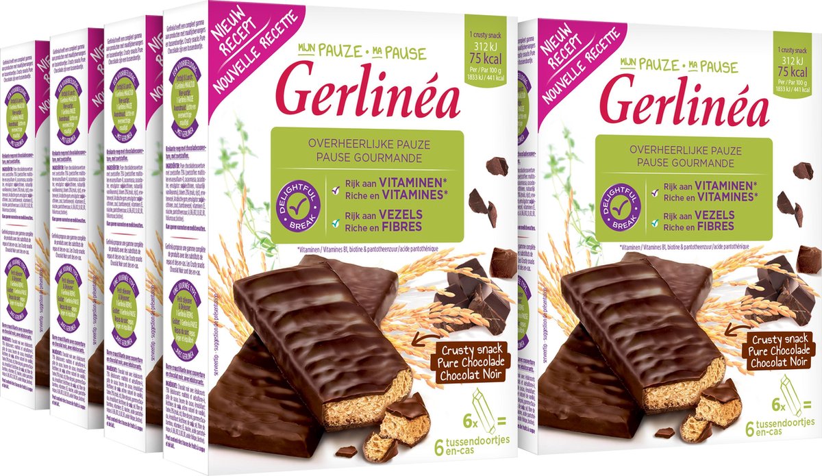 Gerlinea - Crusty Snack - Pure Chocolade - 8 x 102 gr | bol